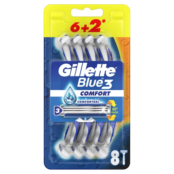Gillette Aparat Ras Blue 3 Comfort 6+2 Gratis - casaharnica.ro